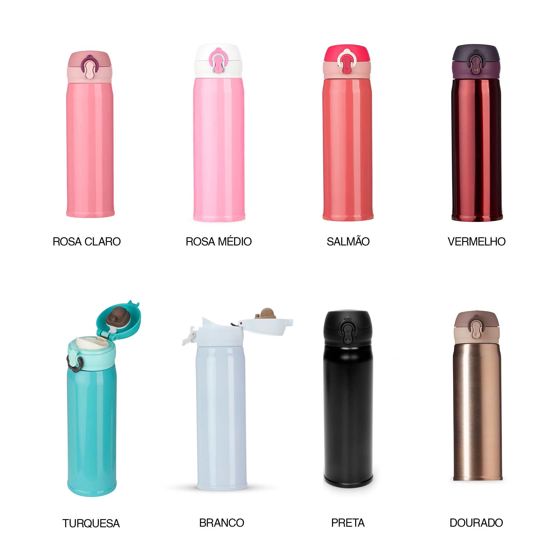 GARRAFA TÉRMICA INOX COLORIDA 400ML – Drink UP